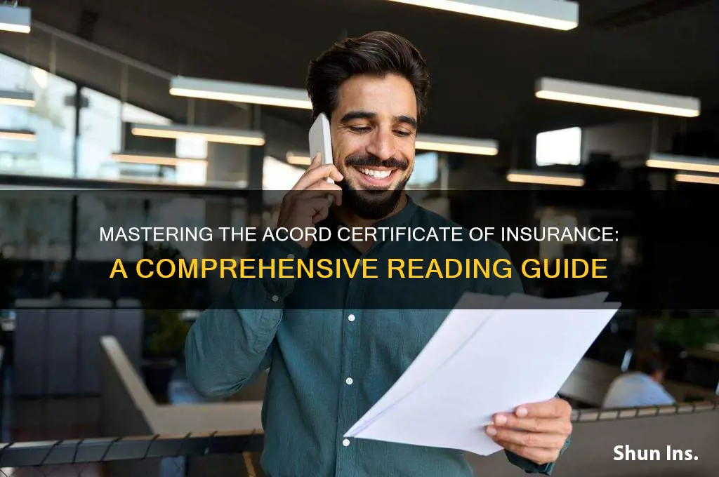 Mastering The Acord Certificate Of Insurance: A Comprehensive Reading ...
