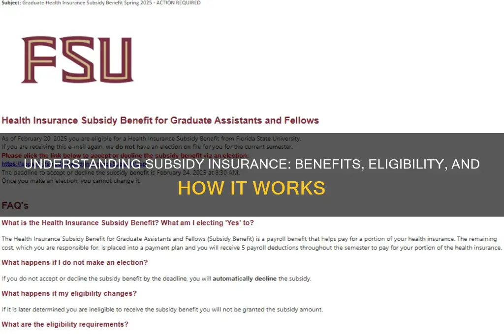 Understanding Subsidy Insurance: Benefits, Eligibility, And How It ...