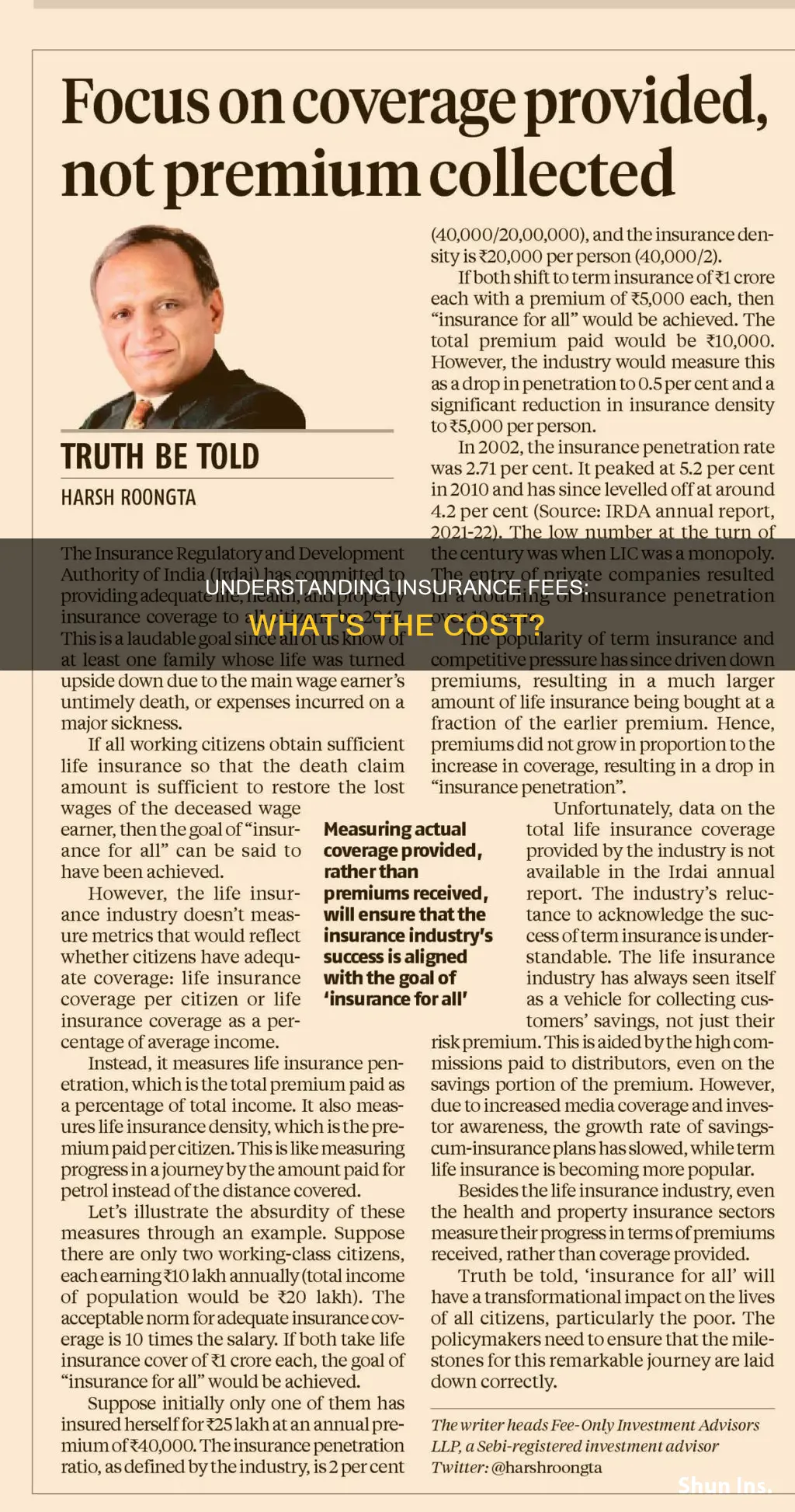 Understanding Insurance Fees: What's The Cost? | ShunIns